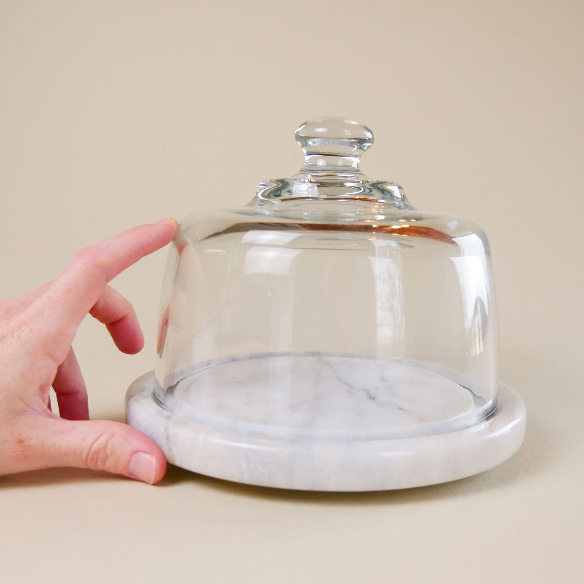 Small Vintage Cloche with Marble Base – Thrifted Wicker Basket