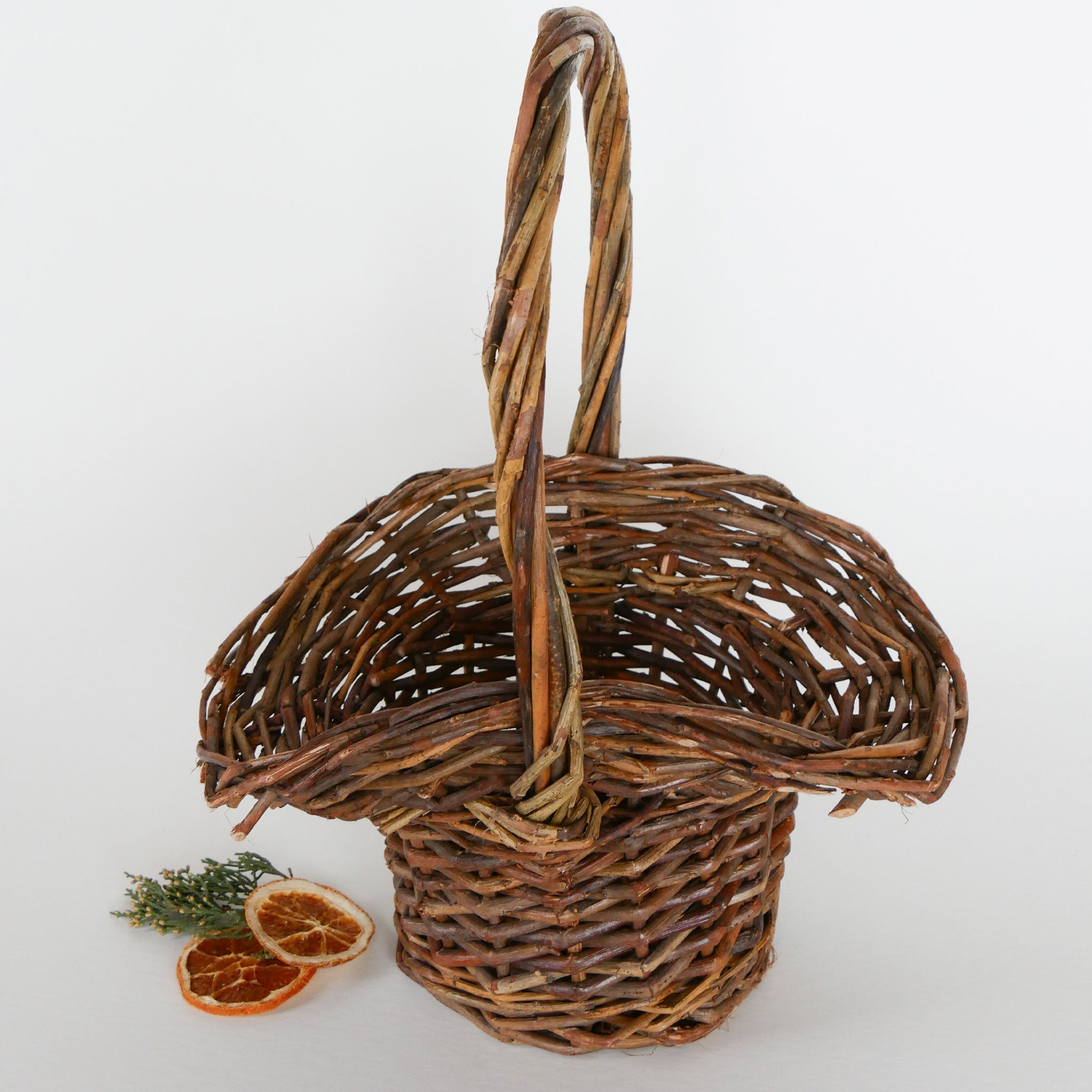 Vintage Hat-Shaped Twig Basket – Thrifted Wicker Basket
